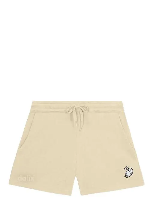 DALIX Washed Fleece Midweight Shorts - Bone