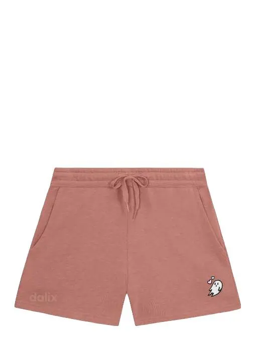 DALIX Washed Fleece Midweight Shorts - Dusty Rose