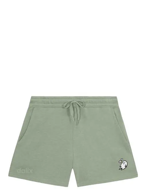 DALIX Heartly Ghost Midweight Fleece Shorts - Sage