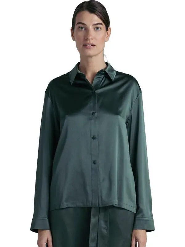 ALAS Silk Long Sleeve Shirt - Rich Green