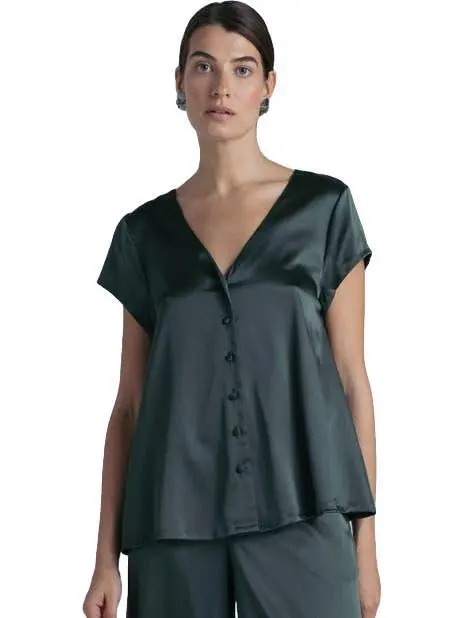 ALAS Silk Short Sleeve Shirt - Rich Green