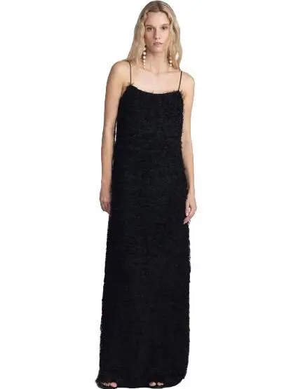 ALAS A-line Maxi Slip Dress - Black