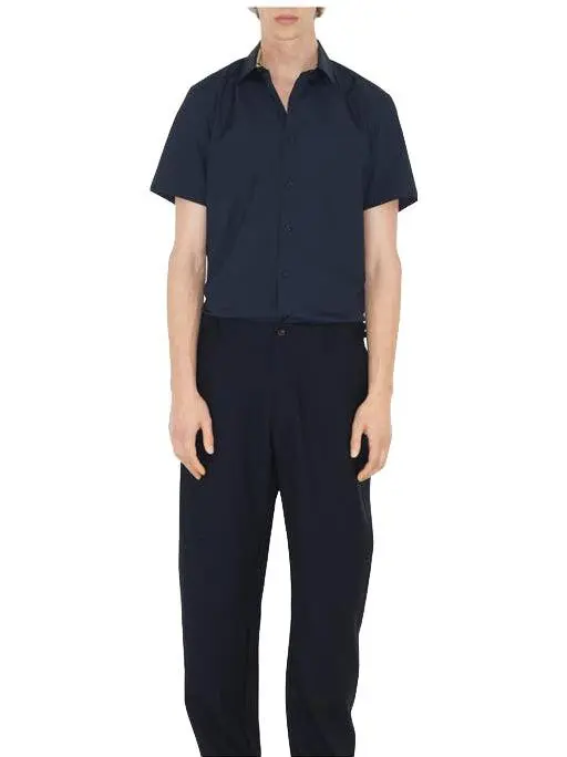 Burberry Slim Fit Stretch Cotton Shirt - Navy