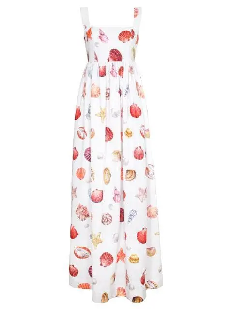 NO PISE LA GRAMA Palmar Maxi Dress - Conchitas In White Print