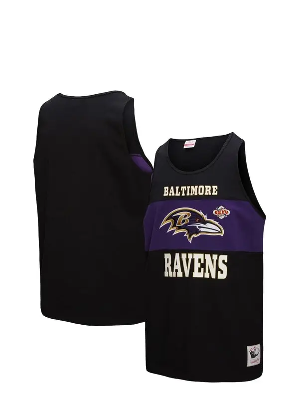 Mitchell & Ness Baltimore Ravens Retro Colorblock Tank Top - Black