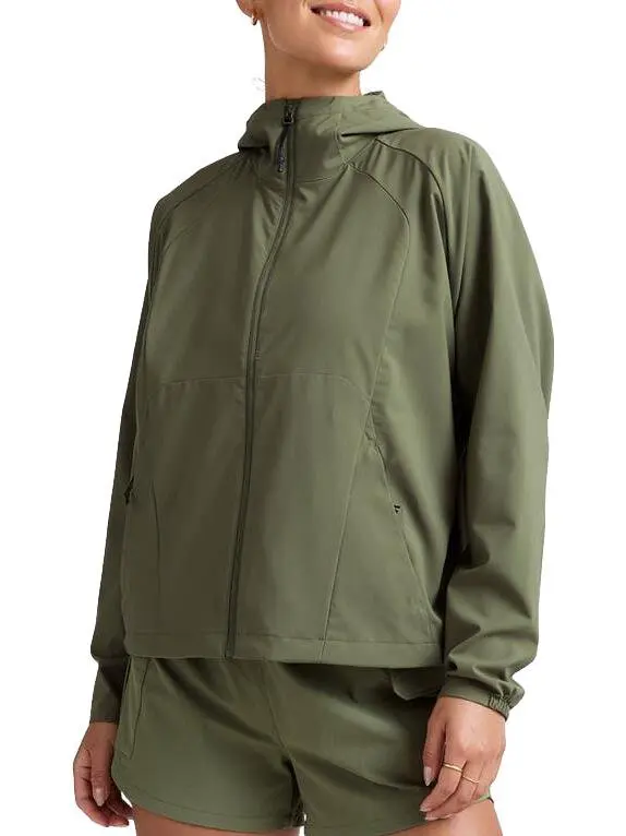 Beyond Yoga Cross Country Packable Jacket - Olive Branch