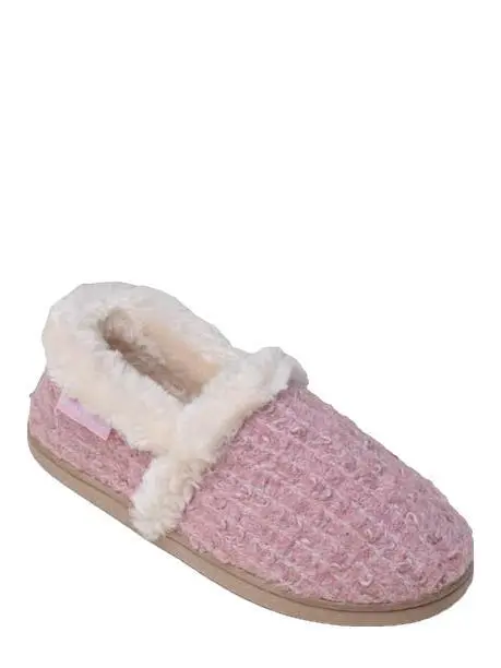 Minnetonka Dina Faux Fur Lined Slipper - Dusty Pink