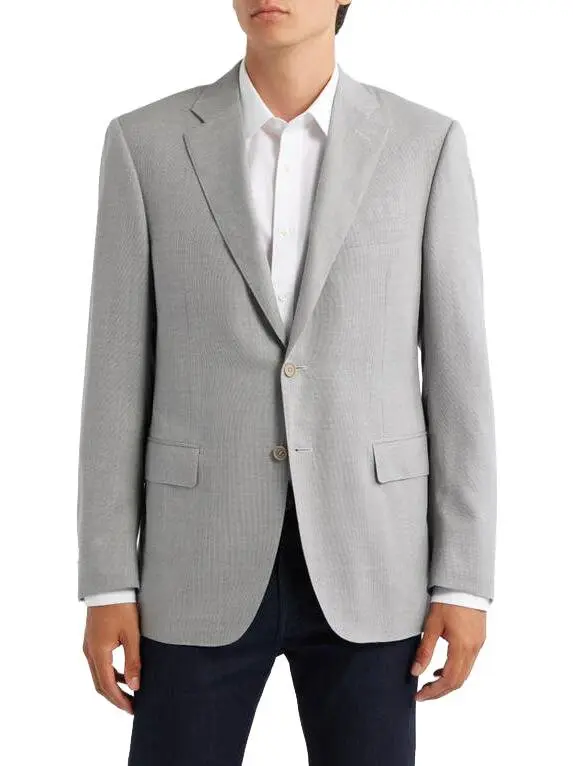 Canali Siena Regular Fit Impeccable Super 130s Wool Suit Jacket - Light Grey