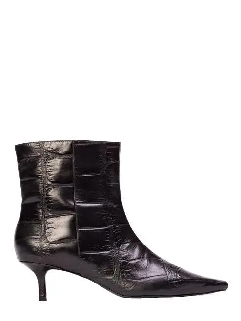 BLACK SUEDE STUDIO Harlow 50 Bootie - Black Croc Leather