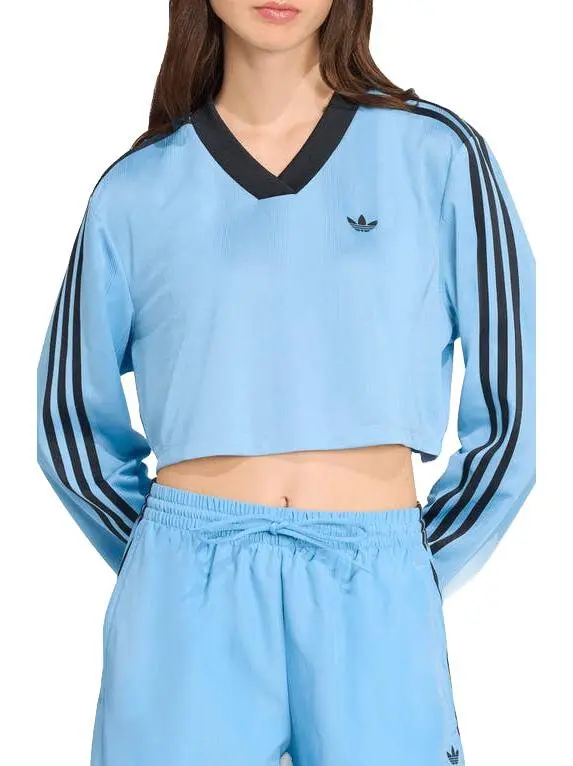Adidas Adicolor Soccer Crop Jersey - Ash Blue/black