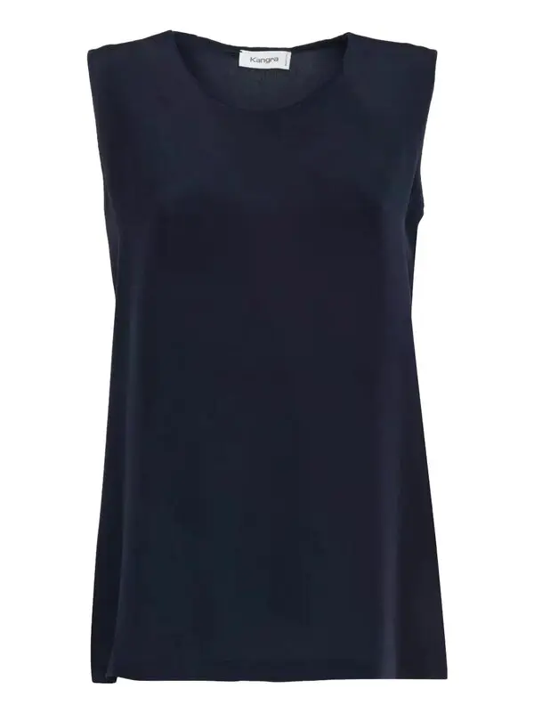 KANGRA Silk Crepe Top - Blue