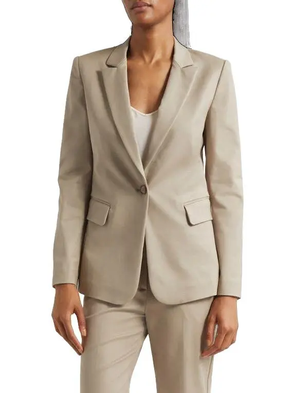 Emporio Armani Cotton Couture One-button Blazer - Sand