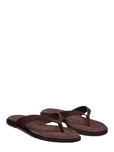 REFORMATION Jessie Flip Flop - Suede Espresso