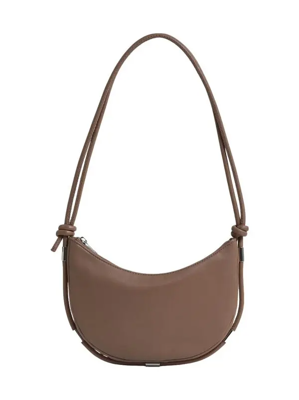 REISS Leather Shoulder Bag - Neutral