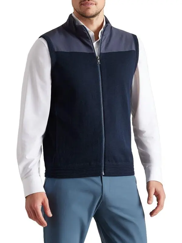 RHONE Commuter Zip Sweater Vest - True Navy