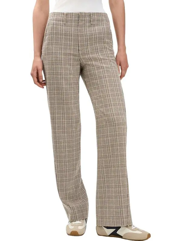 Rag & Bone Shea Plaid Wool-blend Pants - Tan Multi