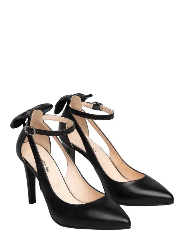 NEROGIARDINI Bow Ankle Strap Pump - Black