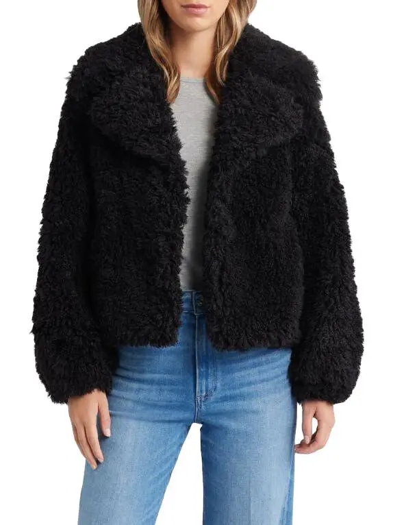 Sam Edelman Short Faux Fur Jacket - Black