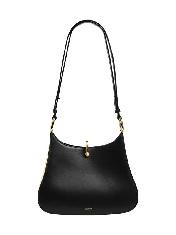 Rabanne The Medium Ring Leather Shoulder Bag - Black/gold