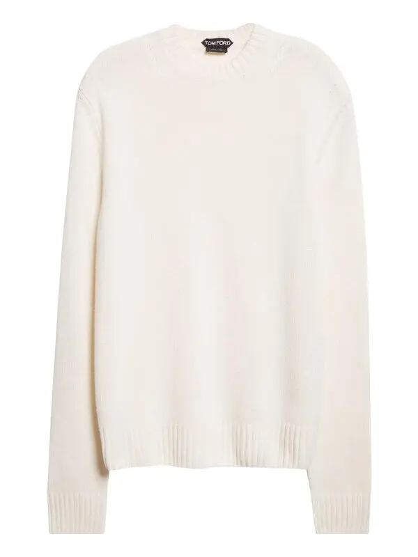 TOM FORD Cashmere Crewneck Sweater - Aw108 Soft White