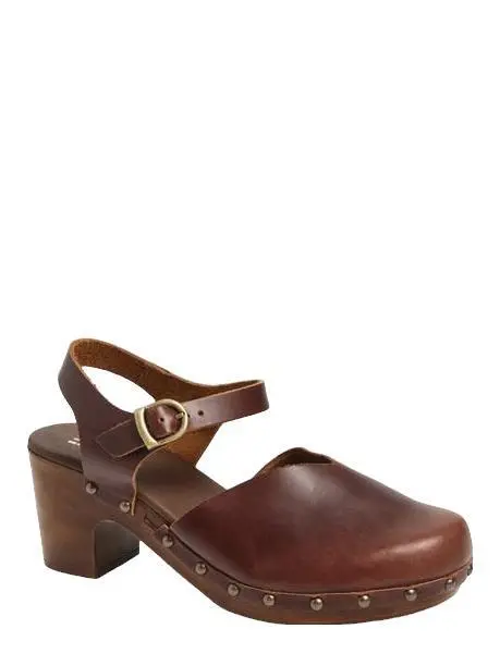 SANITA Solaima Ankle Strap Clog - Brown