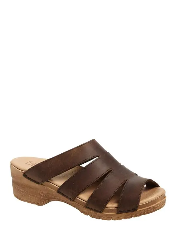 SANITA Monika Platform Slide Sandal - Antique Brown