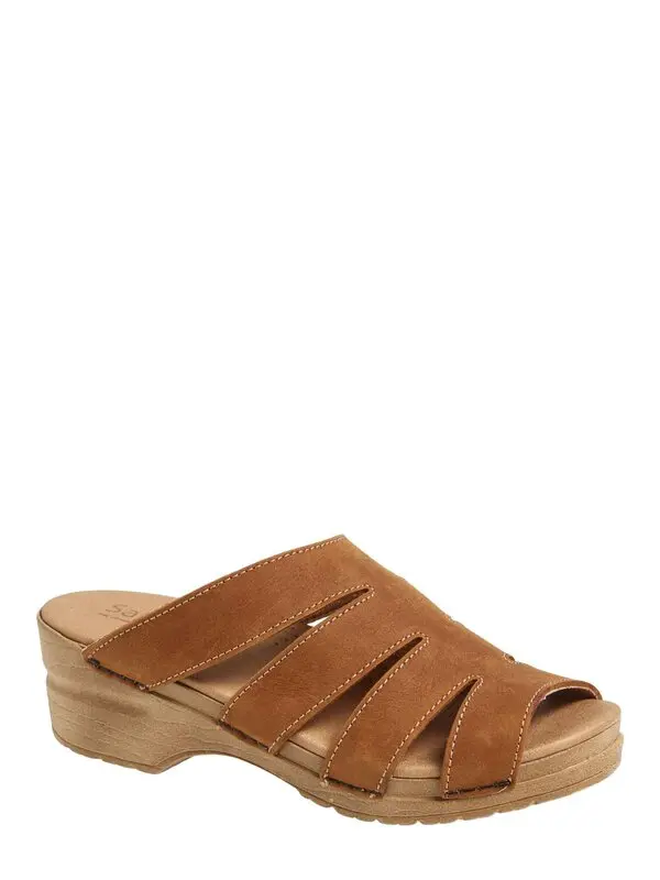 SANITA Monika Platform Slide Sandal - Chestnut