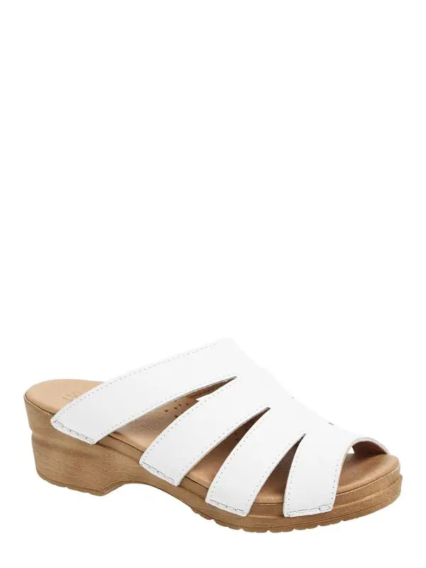 SANITA Monika Platform Slide Sandal - White