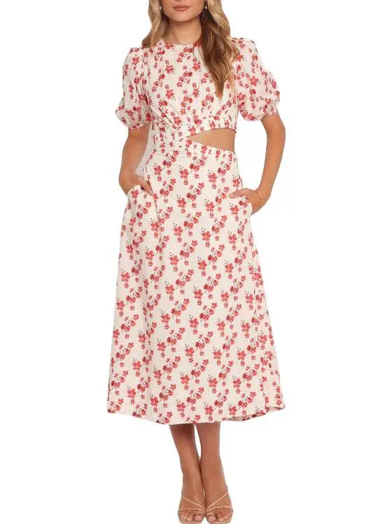 PETAL & PUP Aminah Floral Maxi Dress - Red Floral