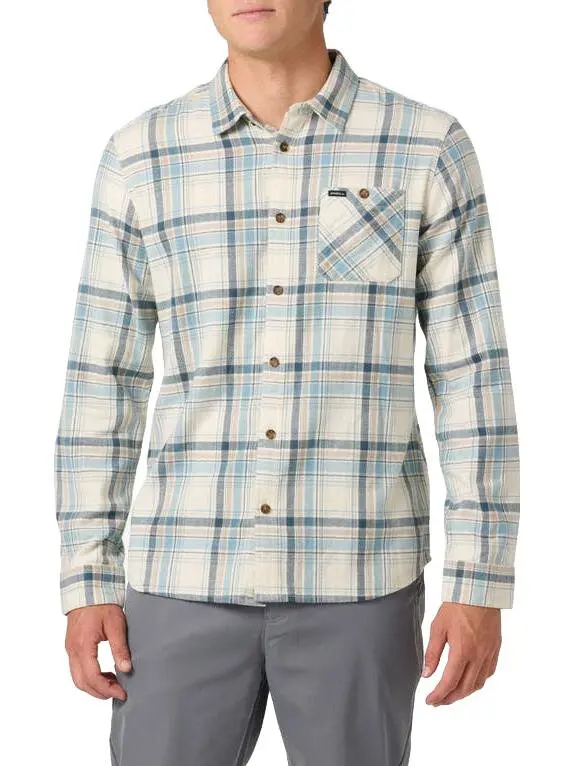 O'Neill Redmond Plaid Flannel Button-up Shirt - Cream