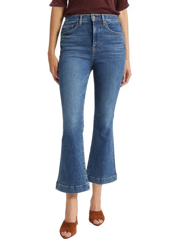 Veronica Beard Carson High-waist Flare Jeans - Roadside Blue