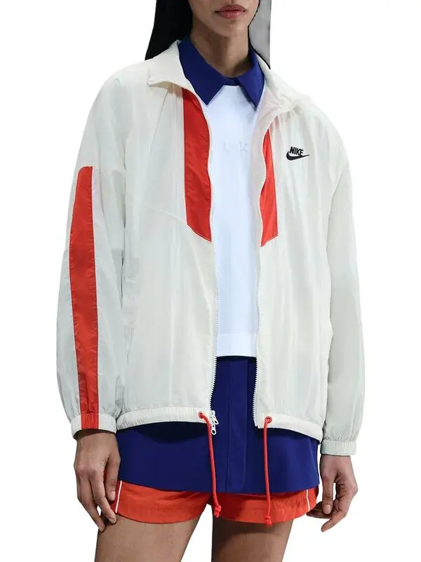 Nike Sportswear Oversize Jacket - Sail/picante Red/black