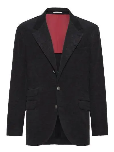 Brunello Cucinelli Corduroy Cavallo Blazer - Charcoal
