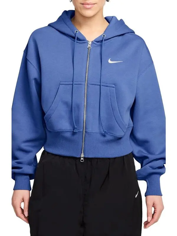 Nike Cotton-blend Fleece Relaxed Fit Hoodie - 485 Lmdblu/sail