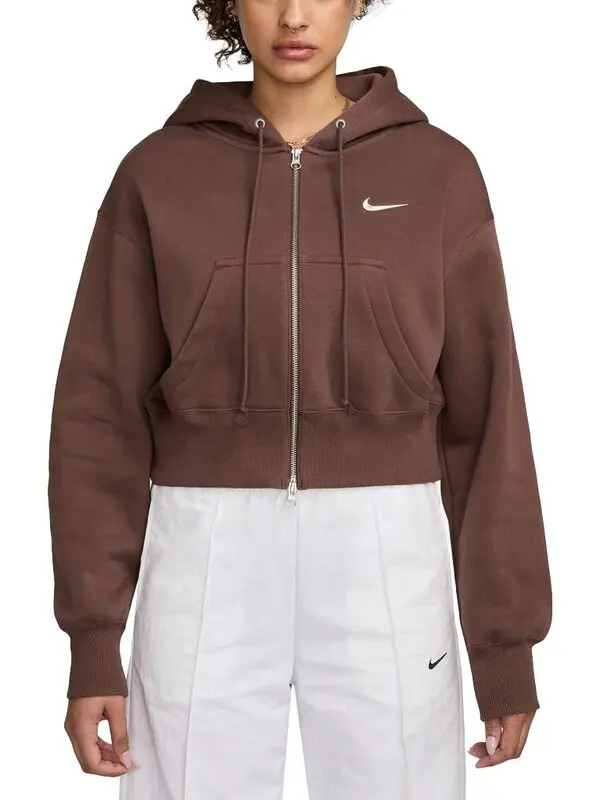 Nike Cotton-blend Fleece Relaxed Fit Hoodie - Fauna Brown/sail