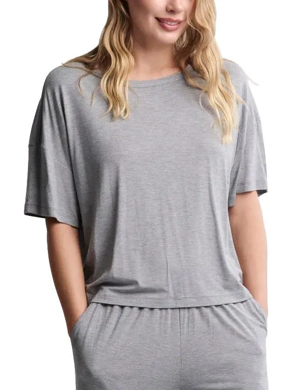 Barefoot Dreams Boxy Jersey T-shirt - Dark Heather Gray