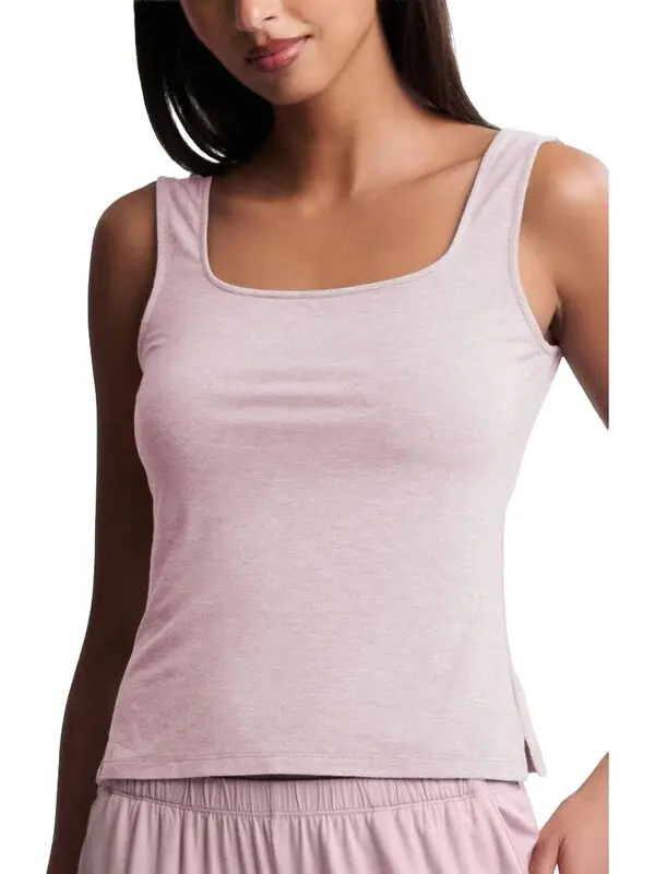 Barefoot Dreams Square Neck Jersey Tank - Teaberry