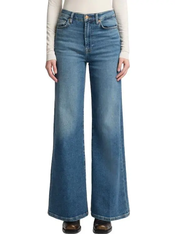 7 For All Mankind Jo Ultra High Rise Wide Leg Jeans - Sea Level