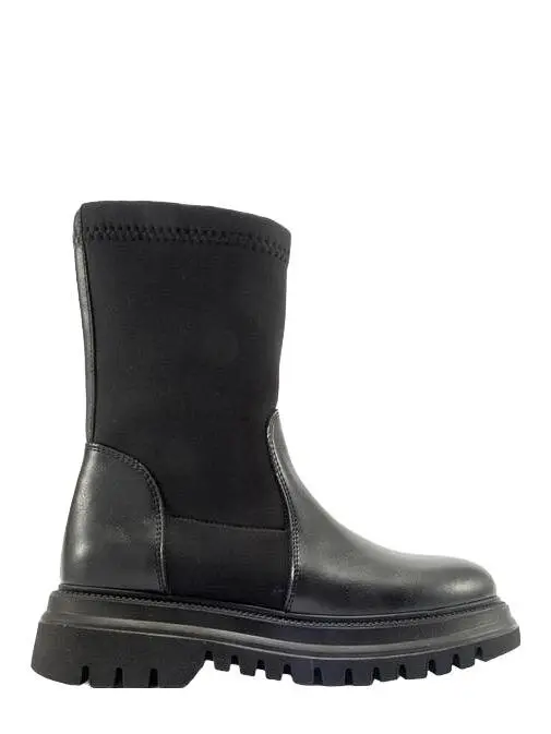 PROLOGUE SHOES Alias Zip Up Boots - Black Faux Leather