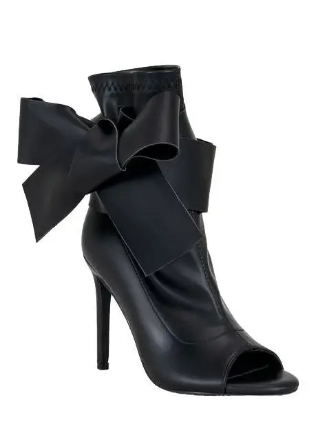 AZALEA WANG Klarice Open Toe Bootie - Black