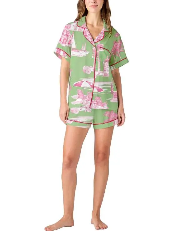 KATIE KIME Printed Shorts Set - Green
