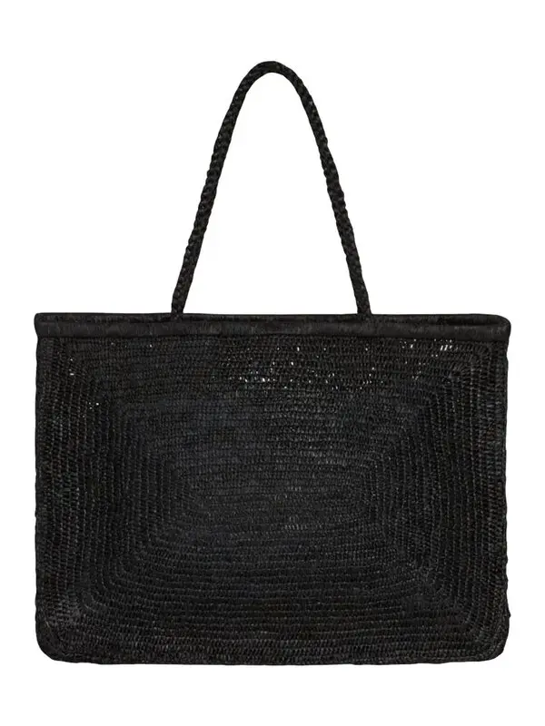 ZANATANY CONCEPTS Raffia Beach Tote Bag - Black