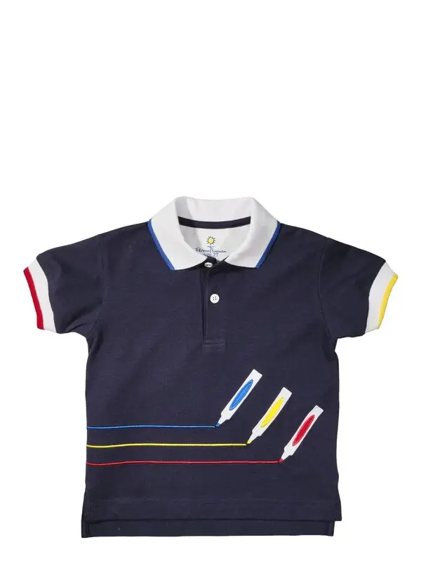FLORENCE EISEMAN Polo With Markers - Navy Multicolor