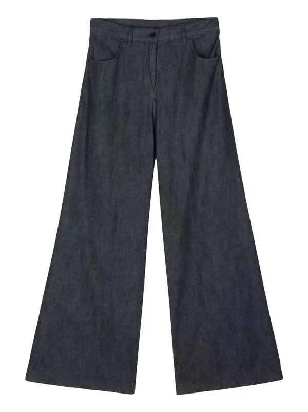 Aspesi Cotton Front-crease Trousers - Blue
