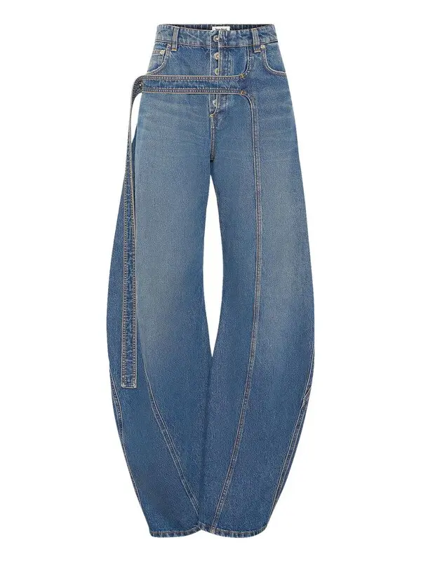 Jean Paul Gaultier Strap Low-waisted Jeans - Blue