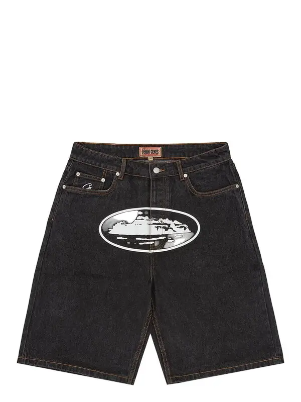 CORTEIZ Alcatraz Baggy Jean Shorts - Black