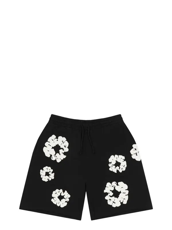 DENIM TEARS Cotton Wreath Sweatshorts - Black
