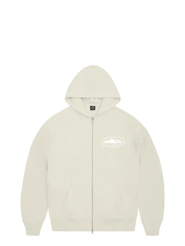 CORTEIZ Island Puff Print Zip Hoodie - White