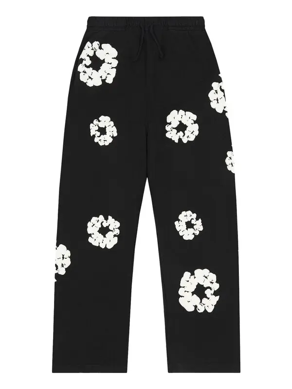 DENIM TEARS Cotton Wreath Baggy Sweatpants - Black