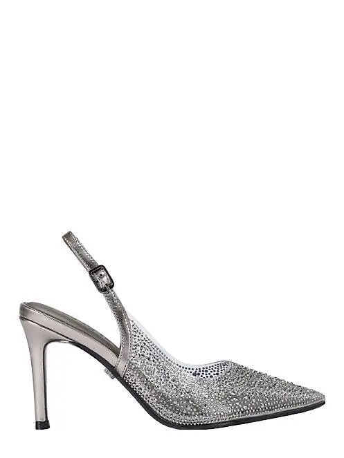 Carvela Positano Embellished Heels - Gunmetal